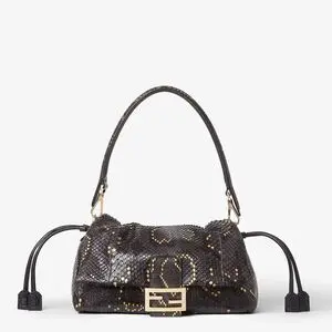 Fendi Baguette® Soft Medium Hand-painted Black Python Bag